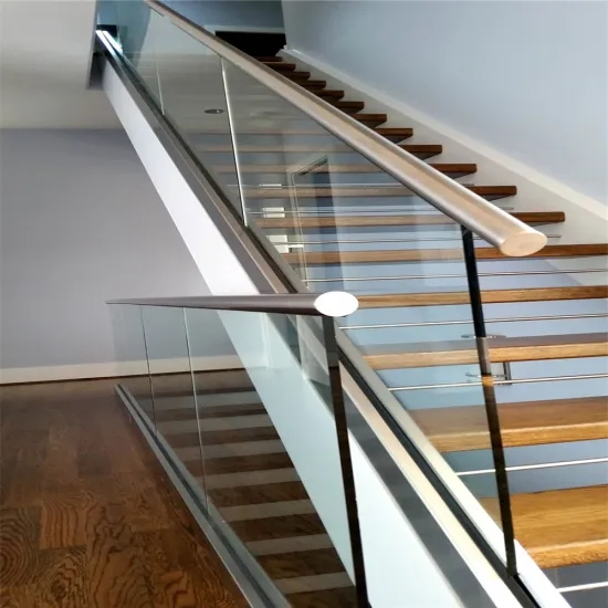 Staircase frameless u channel glass railing indoor stair handrails ...