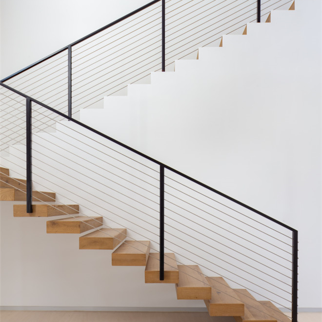 Cable railing indoor staircase build floating stairs - Foshan Evans